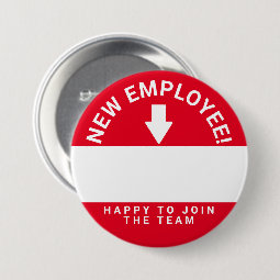 Onboarding new employee welcome name button | Zazzle