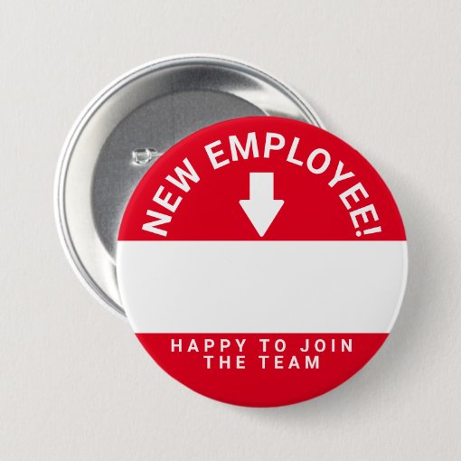 Onboarding new employee welcome name button | Zazzle