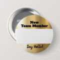 Onboarding new employee welcome name button | Zazzle