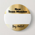 Onboarding new employee welcome name button | Zazzle