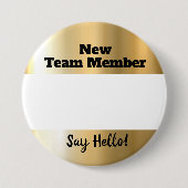 Onboarding new employee welcome name button | Zazzle