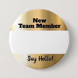 Onboarding new employee welcome name button | Zazzle