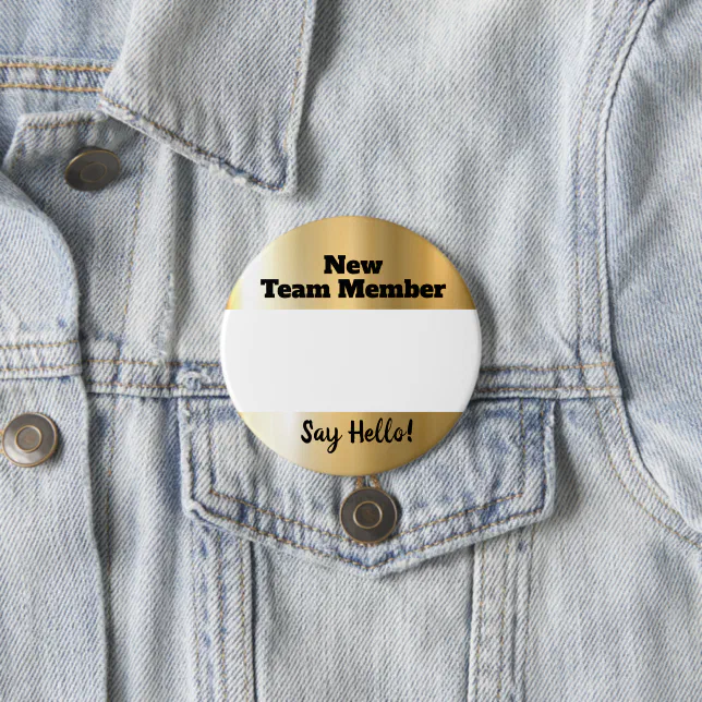 Onboarding new employee welcome name button | Zazzle