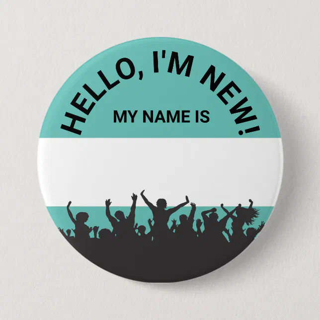 Onboarding new employee welcome name button | Zazzle