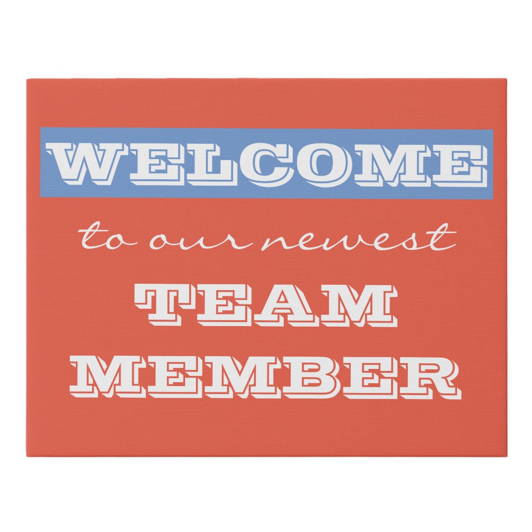 Onboarding welcome new employee team member faux canvas print | Zazzle