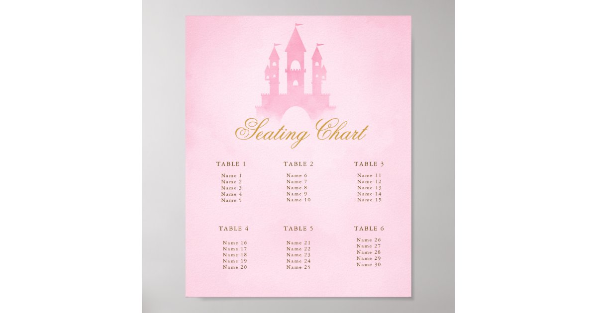 Once Upon A Time Fairytale Castle Seating Chart | Zazzle