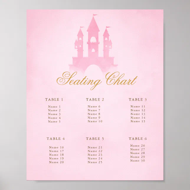 Once Upon A Time Fairytale Castle Seating Chart | Zazzle