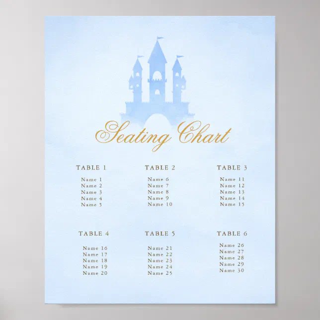 Once Upon A Time Fairytale Castle Seating Chart | Zazzle