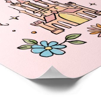 "Once Upon A Time" Hand Drawn Princess Castle Poster | Zazzle