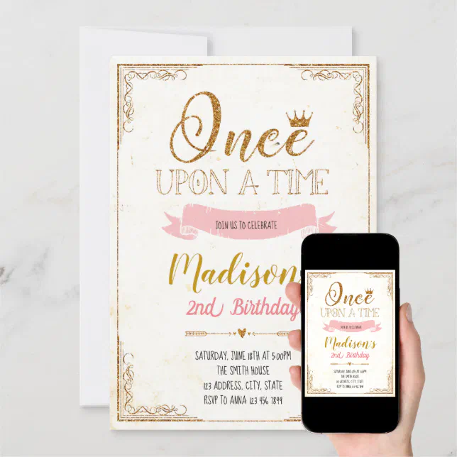 Once upon a time party invitation | Zazzle