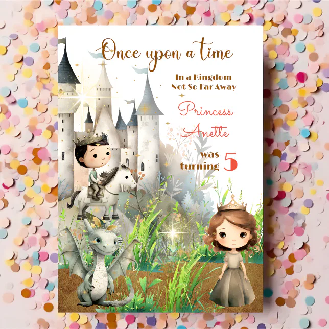 Once upon a time, Princess Birthday Invitation | Zazzle