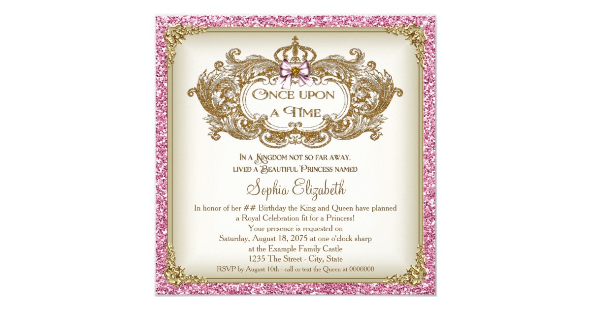 Once Upon a Time Princess Birthday Party Invitation | Zazzle.com
