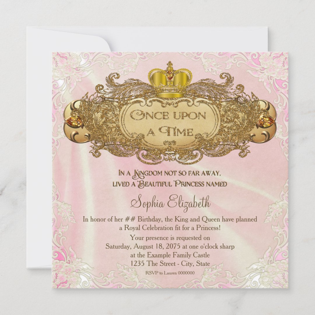 Once Upon a Time Princess Birthday Party Invitation | Zazzle