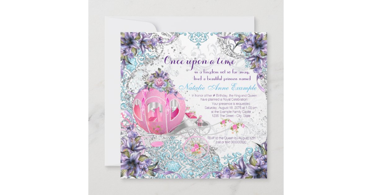 Once Upon a Time Princess Fairy Tale Birthday Invitation | Zazzle