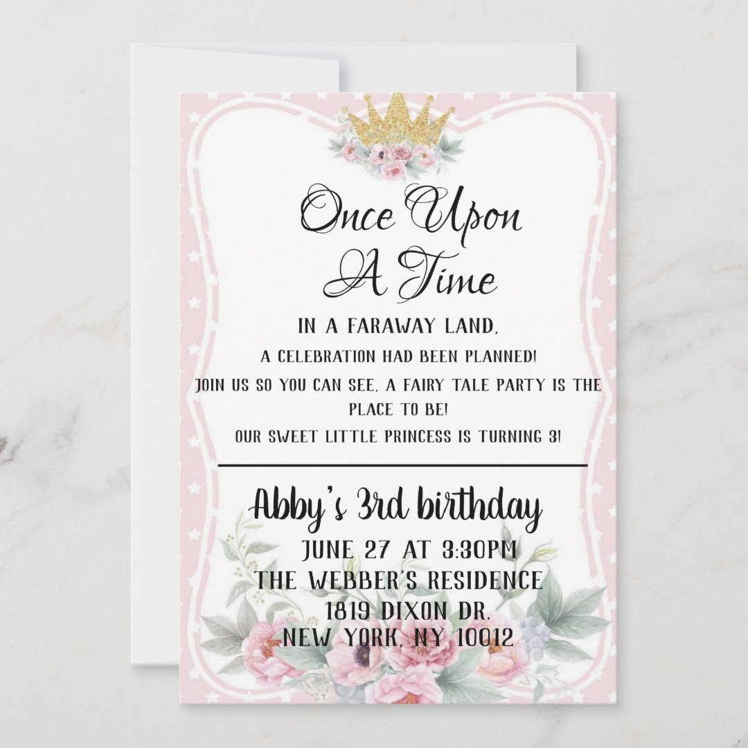 Once Upon a Time Princess Invitation | Zazzle