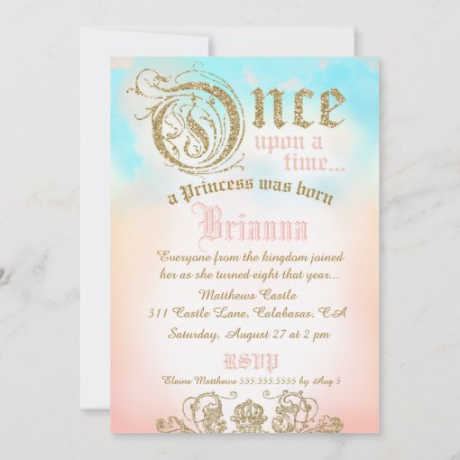Once Upon a Time Princess Invitation | Zazzle
