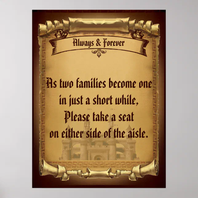 Once Upon a Time Wedding Aisle Poster | Zazzle