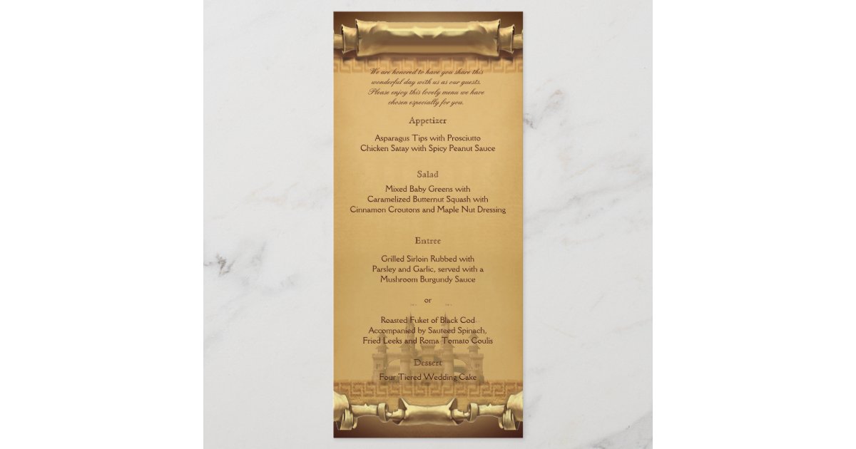 Once upon a Time Wedding Menu | Zazzle