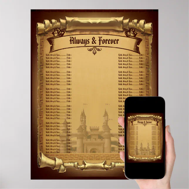 Once Upon a Time Wedding Seating chart | Zazzle