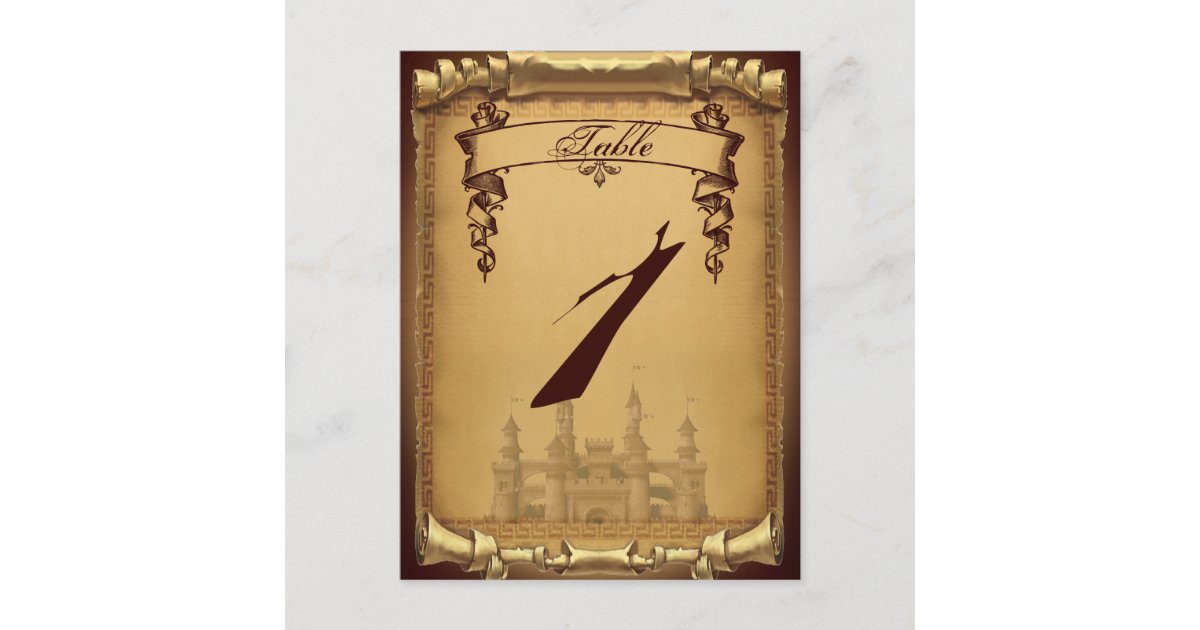 Once Upon a Time Wedding Table Number | Zazzle