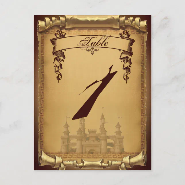 Once Upon a Time Wedding Table Number | Zazzle