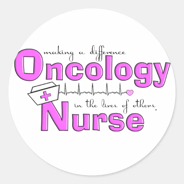 Oncology Nurse Gifts Classic Round Sticker | Zazzle