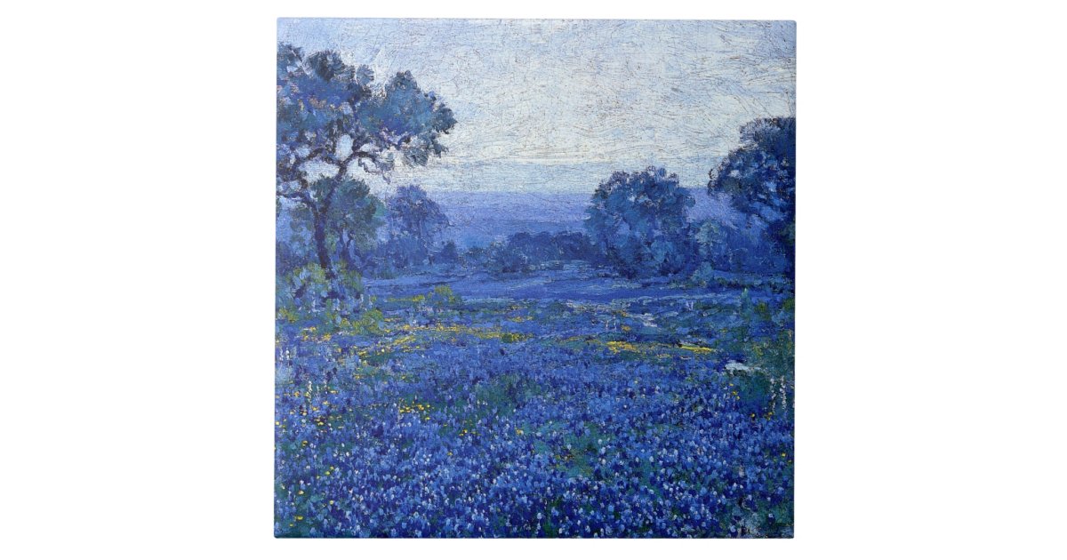 Onderdonk - Bluebonnet Scene, fine art, Ceramic Tile | Zazzle
