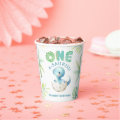 One A-Saurus Boy Dinosaur 1st Birthday Paper Cups | Zazzle