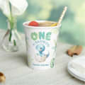 One A-Saurus Boy Dinosaur 1st Birthday Paper Cups | Zazzle