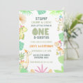 One A Saurus Dinosaur 1st Birthday Party for Kids Invitation | Zazzle
