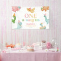 One A-Saurus Dinosaur 1st First Birthday Party Banner | Zazzle