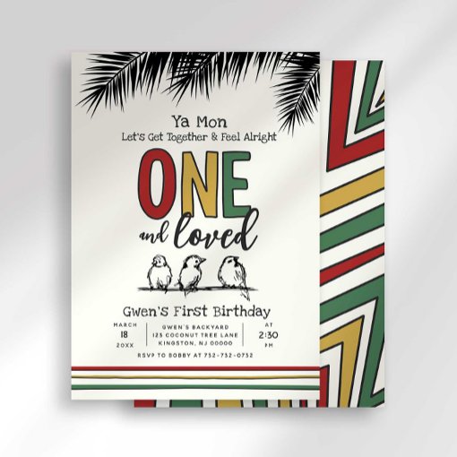 One and Loved First Reggae Birthday Invitation | Zazzle