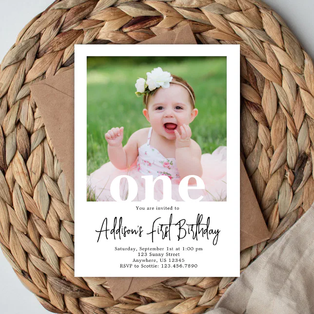 ONE Birthday Invitation | Zazzle