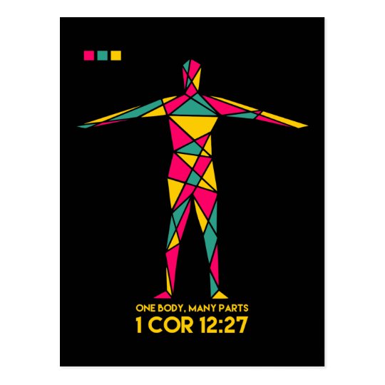 One Body Many Parts Cubism (1 Corinthians 12:27) Postcard | Zazzle.com