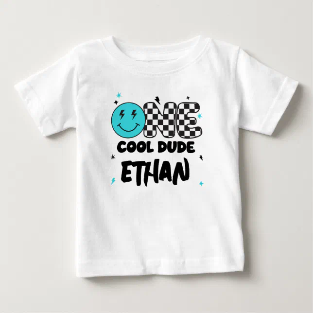 ONE Cool Dude 1st Birthday Shirt | Zazzle
