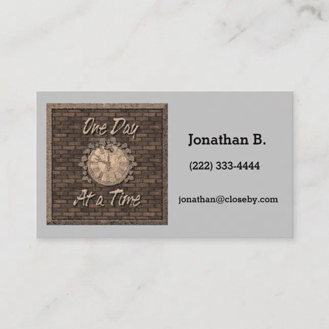 One Day at a Time Slogan Spiritual Quote Business Card | Zazzle
