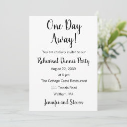 One Day Away Rehearsal Dinner Party Invitataion Invitation | Zazzle