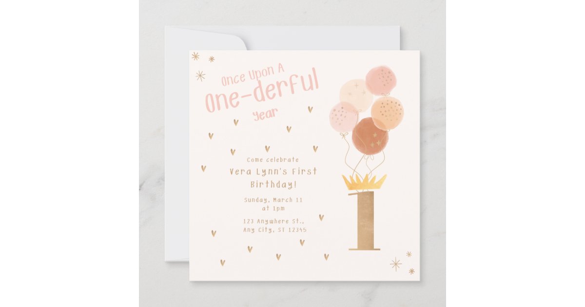 One-derful First Birthday Invitation | Zazzle