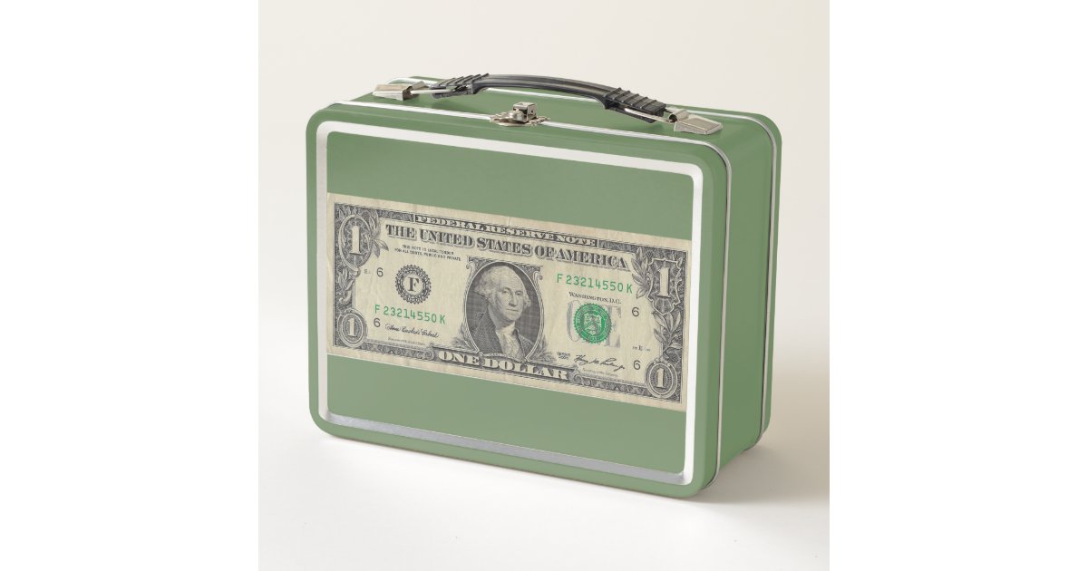 One Dollar Bill Metal Lunch Box | Zazzle
