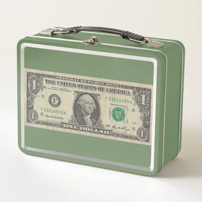 One Dollar Bill Metal Lunch Box | Zazzle