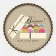 One Dozen French Macarons Bonjour Personalized Classic Round Sticker ...
