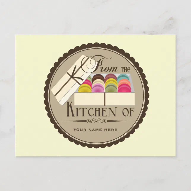 One Dozen French Macarons Recipe Postcard | Zazzle