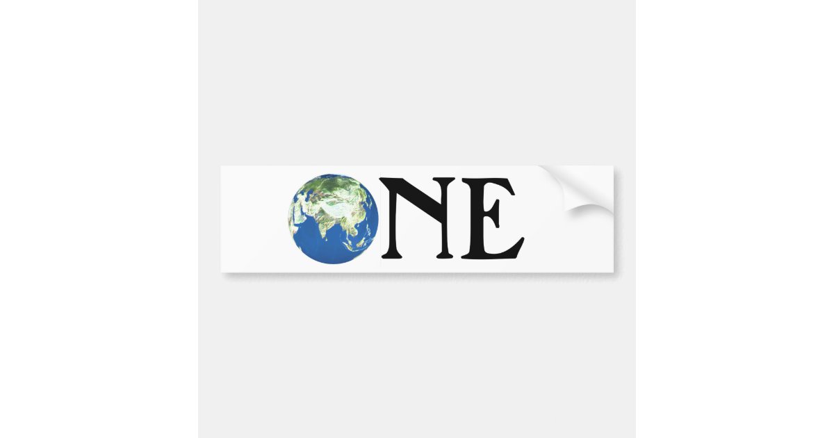ONE EARTH BUMPER STICKER | Zazzle