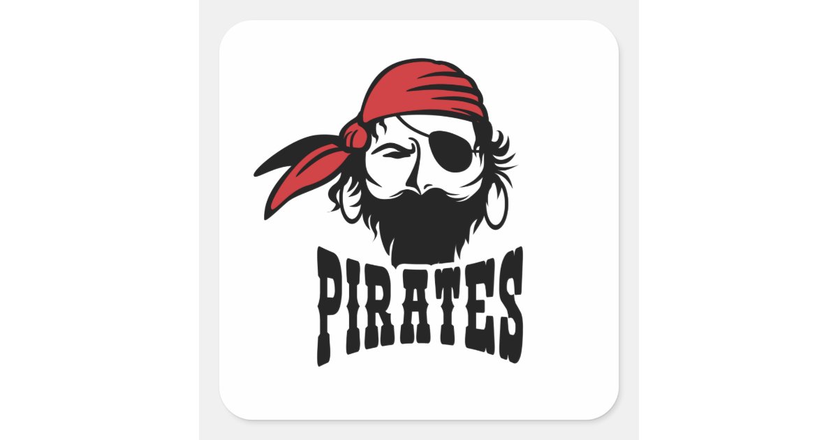 One Eye Pirate Square Sticker | Zazzle