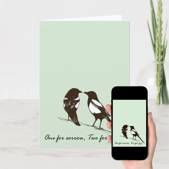 One for sorrow, Two for joy - Magpies Card | Zazzle