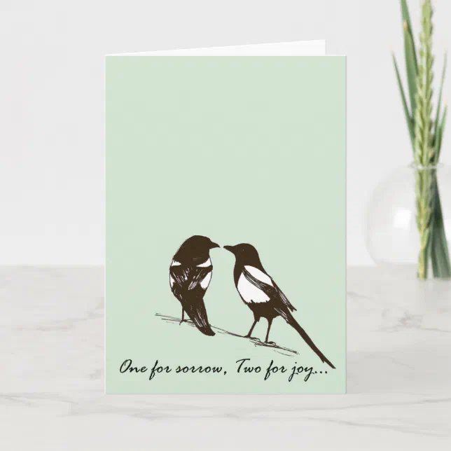 One for sorrow, Two for joy - Magpies Card | Zazzle