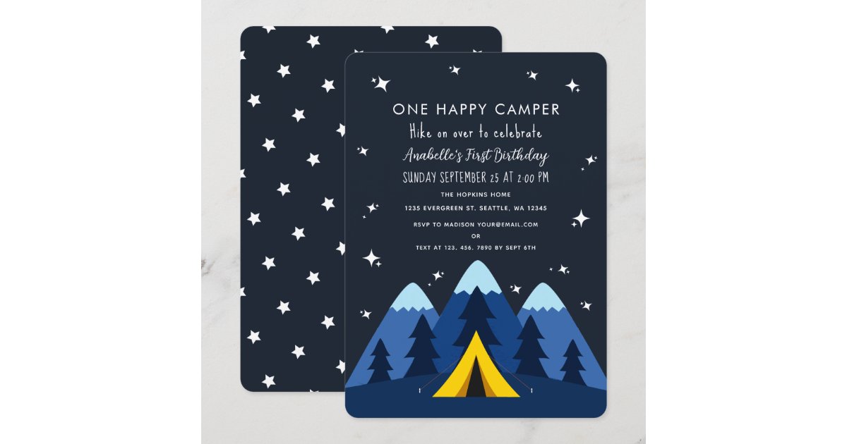 One Happy Camper 1st Birthday Party Invitation | Zazzle