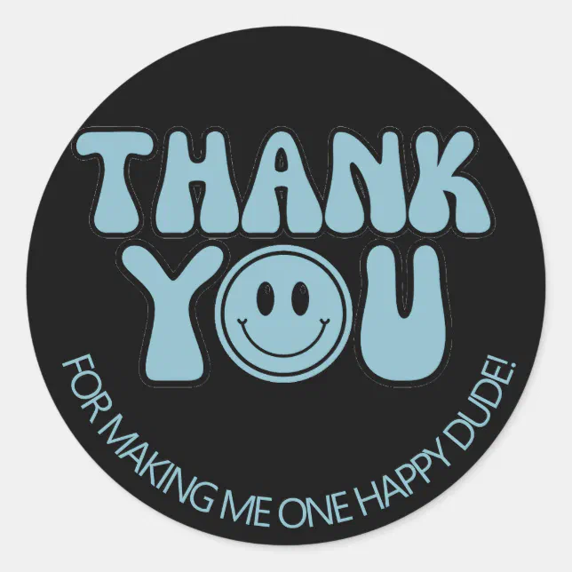 One Happy Dude Boy 1st Birthday Party Classic Round Sticker | Zazzle