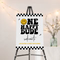 One Happy Dude Boy First Birthday Welcome Sign | Zazzle