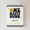 One Happy Dude Boy First Birthday Welcome Sign | Zazzle
